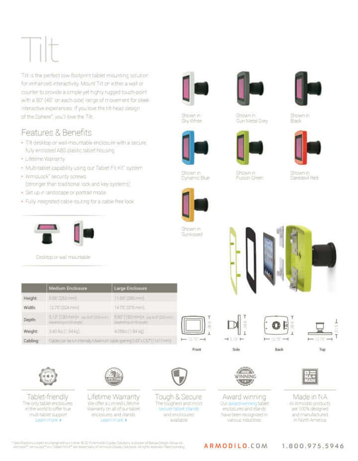 FlexTilt Surface Mount for Monitors, iPads & Tablets