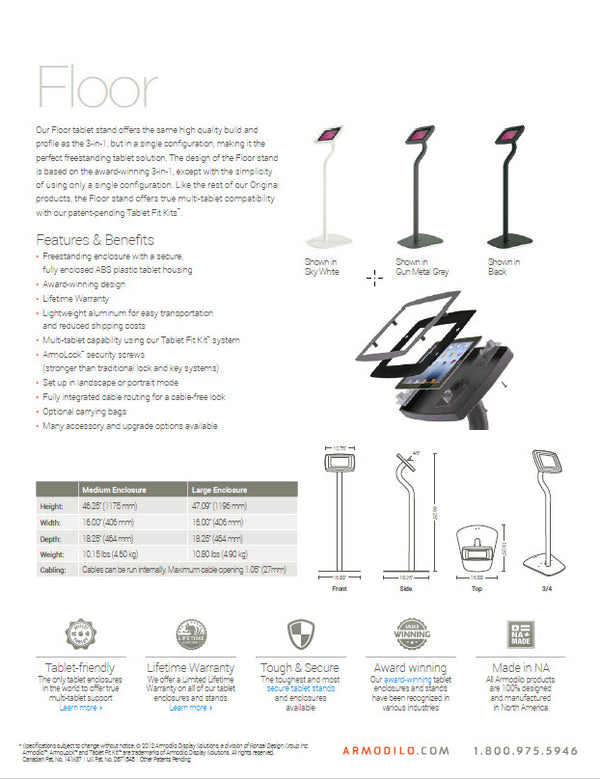 Floor Freestanding iPad & Tablet Kiosk | Secure & Stylish