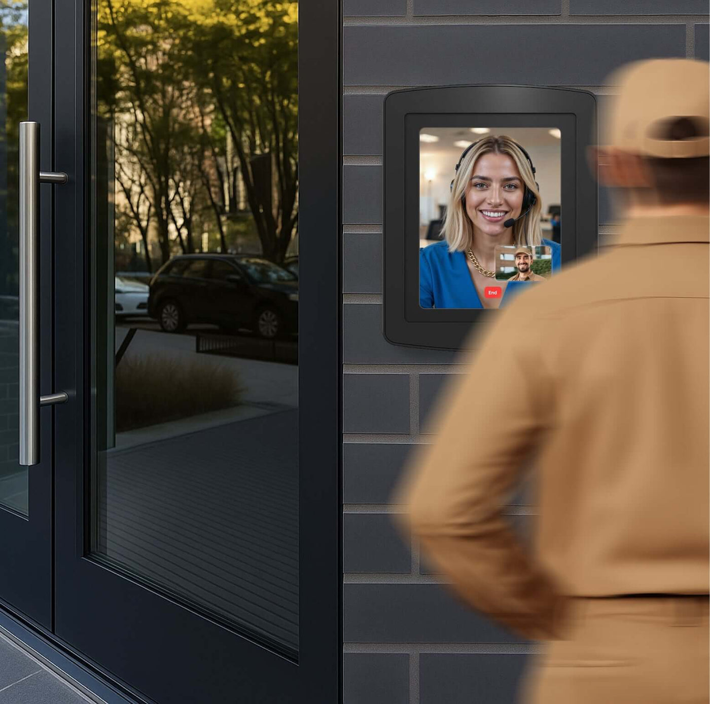 Virtual Front Desk outdoor kiosk bundle with Tab Active5